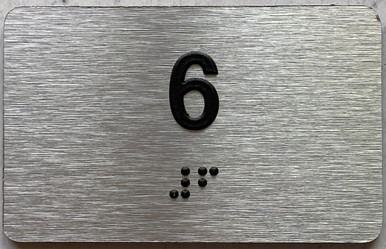 Apartment number 6 sign -Unit Number 6 sign / Suite 6 sign ( silver ...