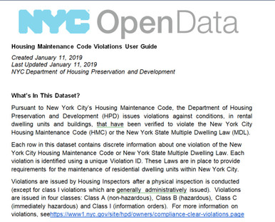 Housing Maintenance Code Violations User Guide
