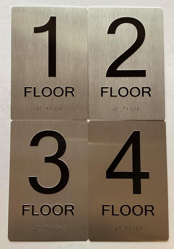 FLOOR NUMBER SIGN - comes with Raised letters & Grade 2 Braille ...