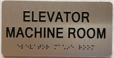 ELEVATOR MACHINE ROOM sign with Raised letters/Image & Grade 2 Braille ...