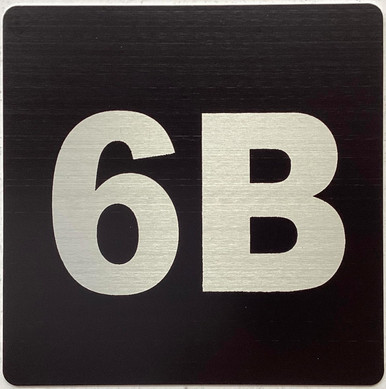 Apartment number 6B sign - UNIT NUMBER 6B SIGN/SUITE 6B SIGN (BLACK ...