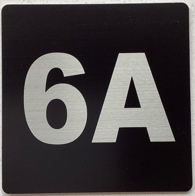 Apartment number 6A sign - UNIT NUMBER 6A SIGN/SUITE 6A SIGN (BLACK ...
