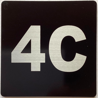 Apartment number 4C sign - UNIT NUMBER 4C SIGN/SUITE 4C SIGN (BLACK ...