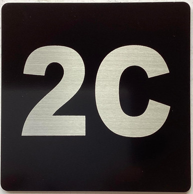 Apartment number 2C sign - UNIT NUMBER 2C SIGN/SUITE 2C SIGN (BLACK ...