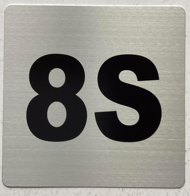 Apartment number 8S sign - UNIT NUMBER 8S SIGN (SILVER, SIZE 4x4 inch ...