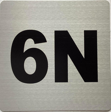 Apartment number 6N sign - UNIT NUMBER 6N SIGN (SILVER, SIZE 4x4 inch ...