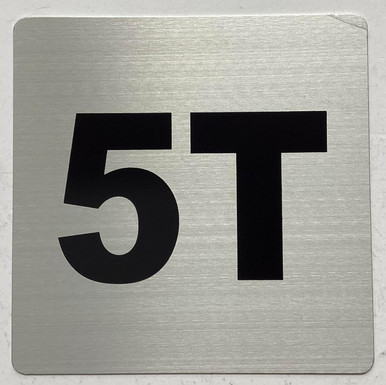 Apartment number 5T sign - UNIT NUMBER 5T SIGN (SILVER, SIZE 4x4 inch ...
