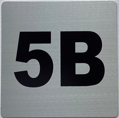 Apartment number 5B sign - UNIT NUMBER 5B SIGN (SILVER, SIZE 4x4 inch ...