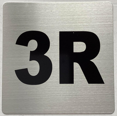 Apartment number 3R sign - UNIT NUMBER 3R SIGN (SILVER, SIZE 4x4 inch ...