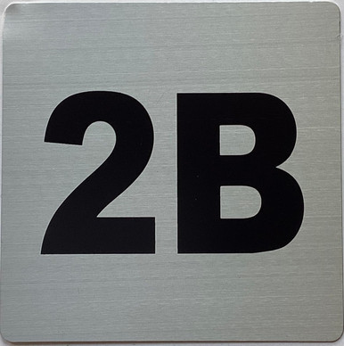 Apartment number 2b sign - UNIT NUMBER 2B SIGN (SILVER, SIZE 4x4 inch ...