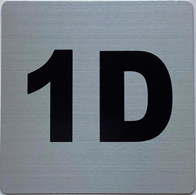 Apartment number 1D sign - UNIT NUMBER 1D SIGN (SILVER, SIZE 4x4 inch ...