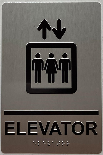 ELEVATOR SIGN Raised letters, Raised Image & Grade 2 Braille - Includes ...