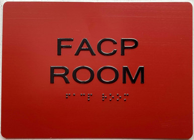 FIRE ALARM CONTROL PANEL ROOM - FACP ROOM sign RAISED letters & Grade 2 ...