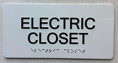 Electric Closet sign with Raised letters/Image & Grade 2 Braille ...