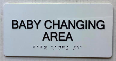 Baby Changing Area sign with Raised letters/Image & Grade 2 Braille ...