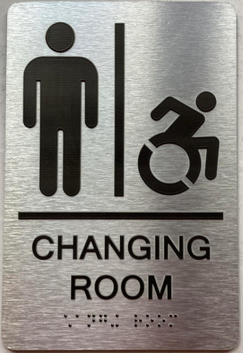 CHANGING ROOM sign with Raised letters/Image & Grade 2 Braille ...