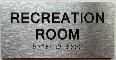 RECREATION ROOM sign with Raised letters/Image & Grade 2 Braille ...