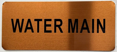 WATER MAIN SIGN (Gold color, aluminum, Size 3.5X8 inch)- The Gold ...