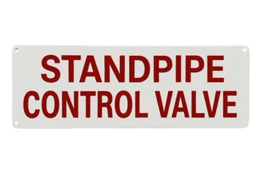 Standpipe Control valve sign ( white,Reflective, Aluminium-Rust Free ...