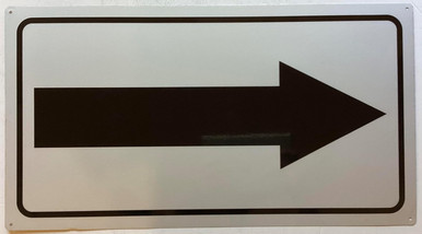 2 PACK - ARROW SIGN (REFLECTIVE, WHITE, ALUMINIUM,6X12 INCH,RUST FREE ...