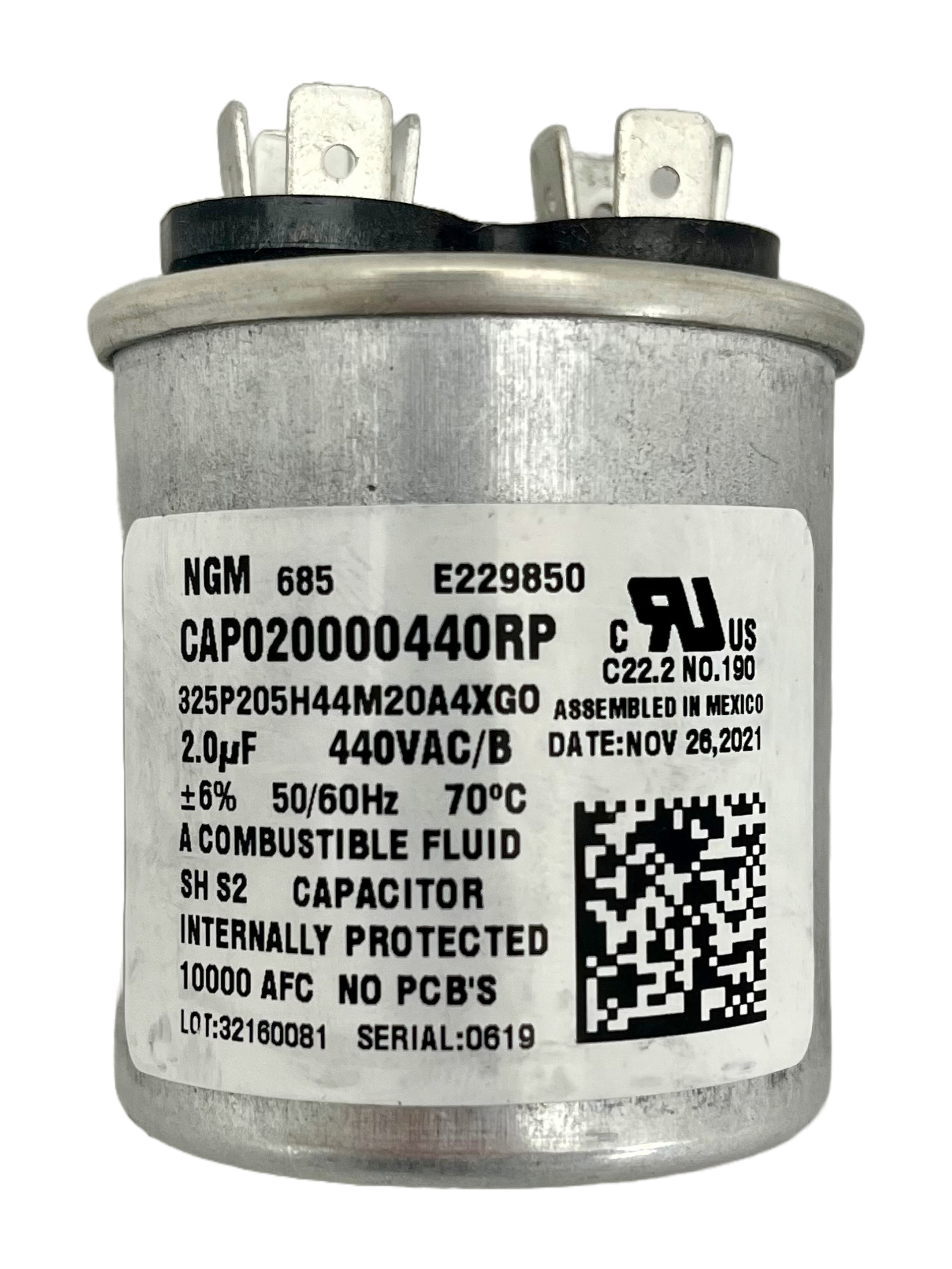 Amana CAP020000440RP 2/440VAC Capacitor