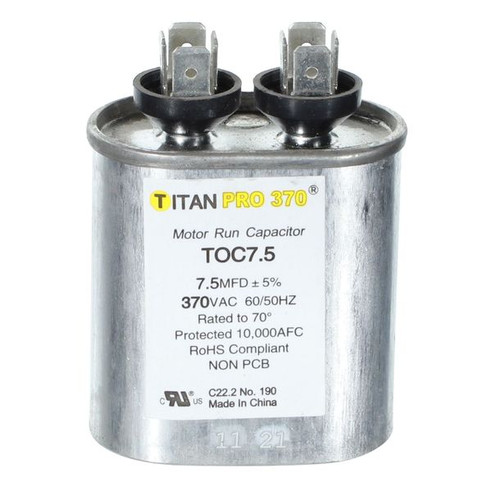 Titan Pro TOC7.5 Run Capacitor - Oval - 7.5 mFd - 370V