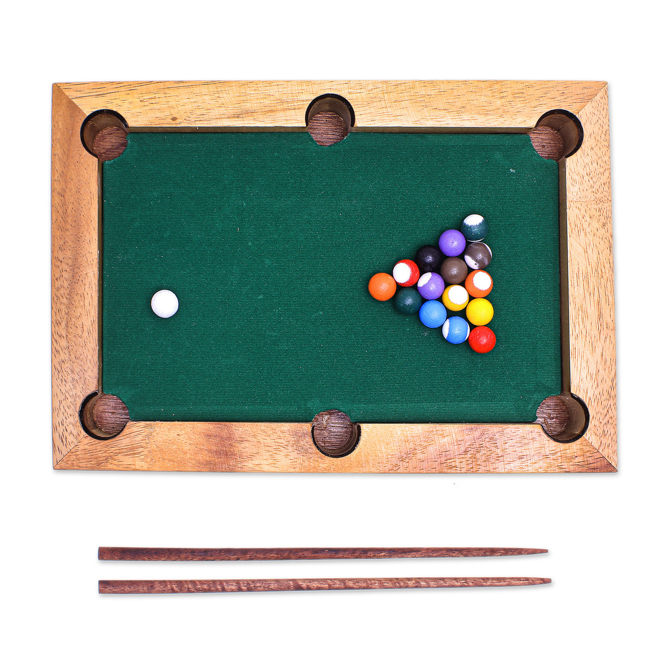 Handmade 12-Inch Raintree Wood Billiards Game from Thailand 'Best of ...