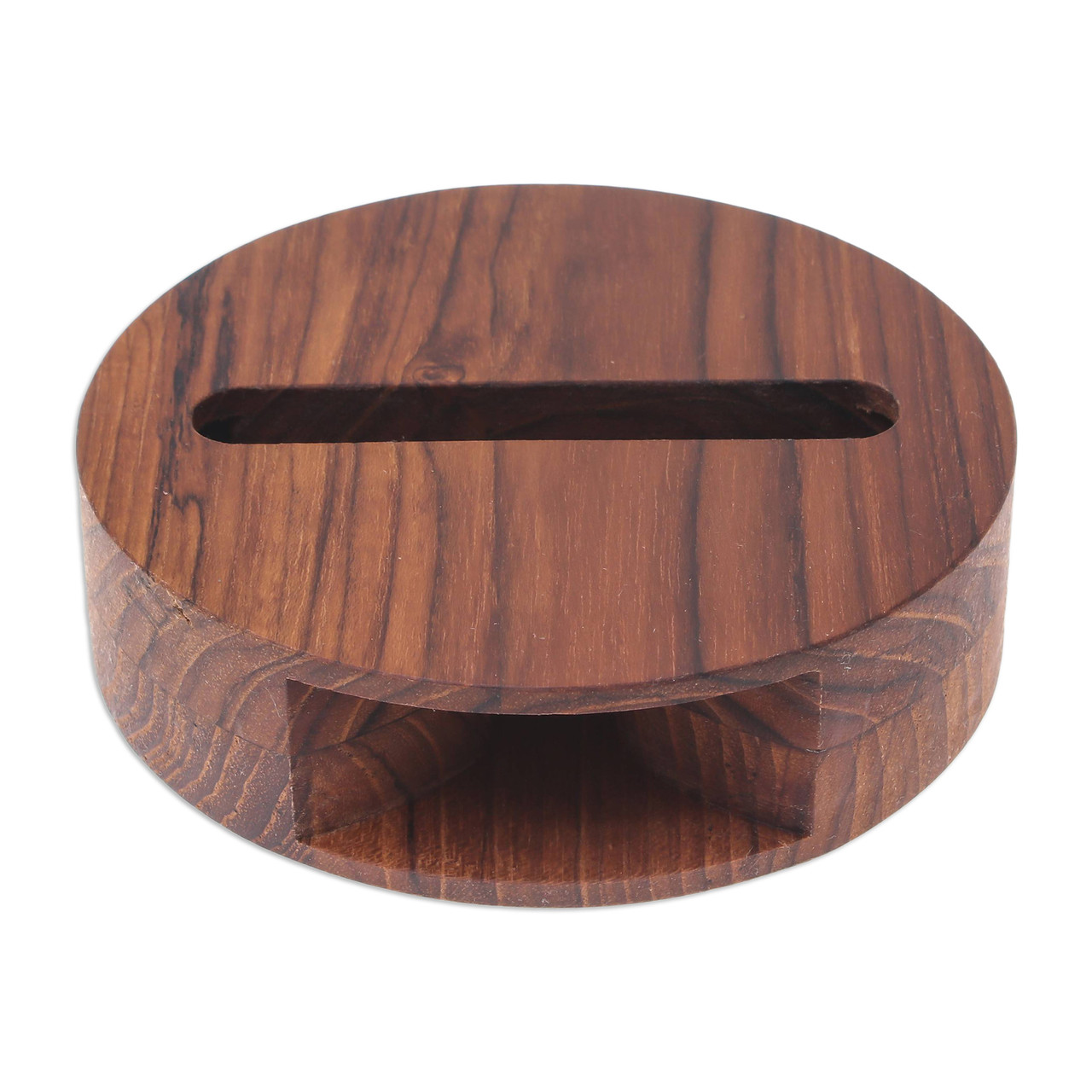 Round Reclaimed Wood Phone Speaker from Thailand 'Modern Sound ...