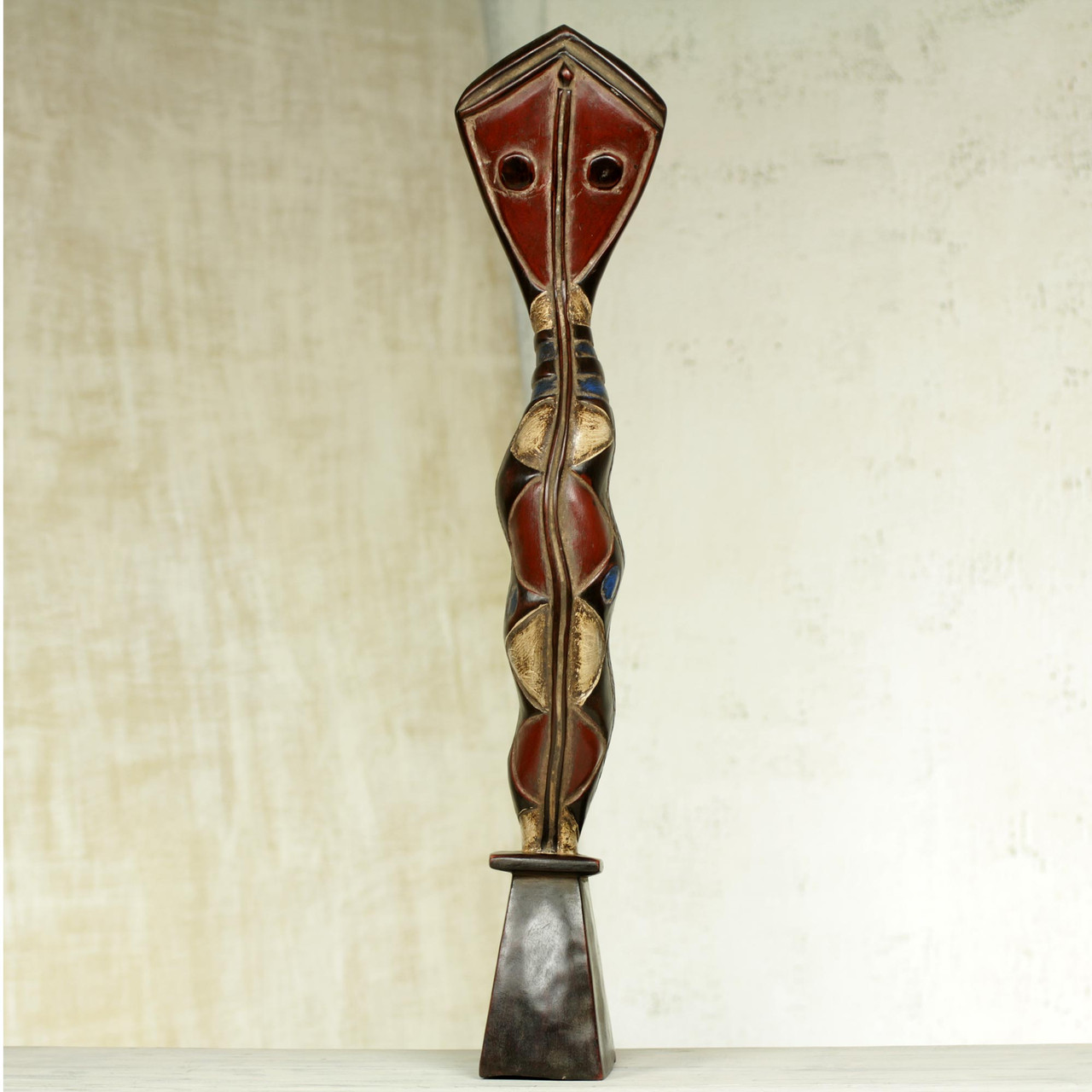 Hand Carved African Serpent Sculpture from Ghana 'Baga Protective ...