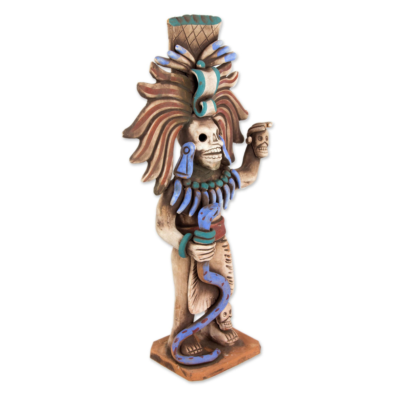 Aztec Skull Priest Ceramic Sculpture 'Aztec Sacrifice' - Smithsonian ...