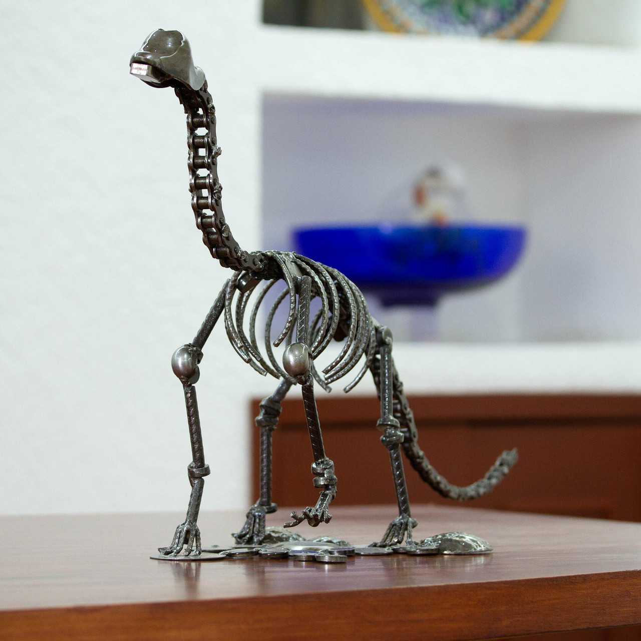 Dinosaur Sculpture of Recycled Metal and Auto Parts 'Rustic ...