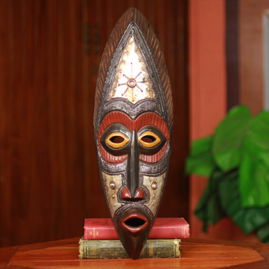 Authentic Hand Carved Akan Tribe African Mask 'Star Deity ...