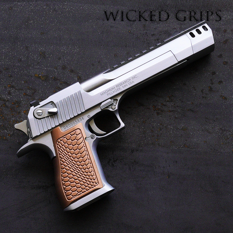 CUSTOM DESERT EAGLE GRIPS PVD ROSE GOLD HEXWAVE