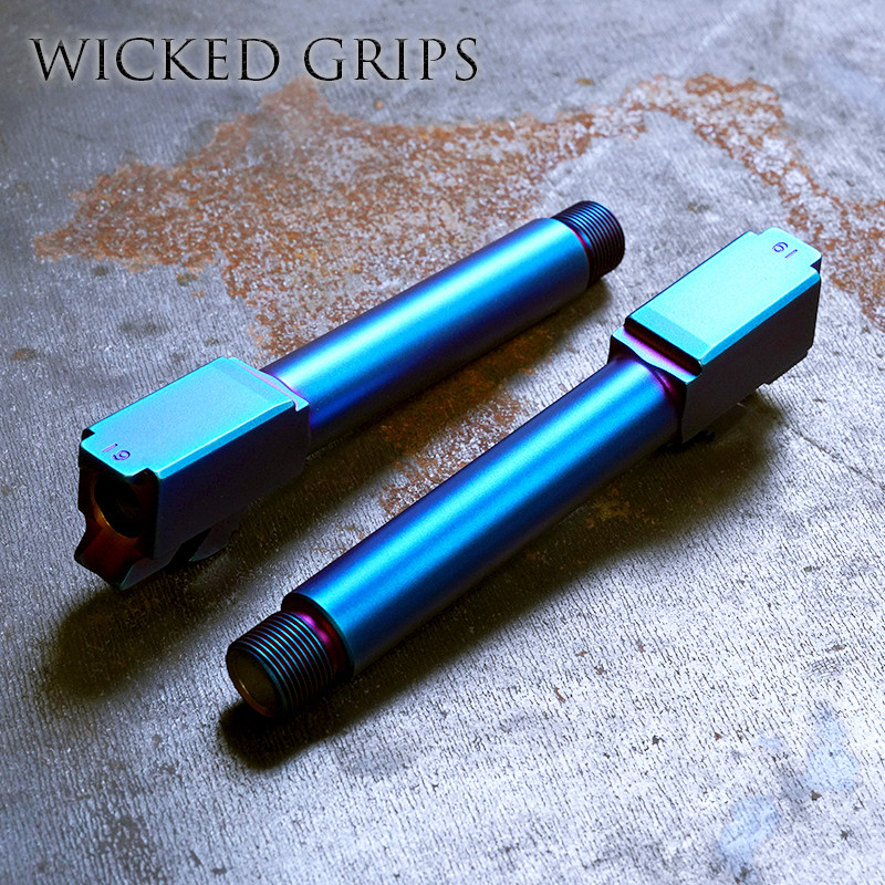 Wicked Grips brand Glock 19 1/2x28 Threaded Barrel in BLUE PVD