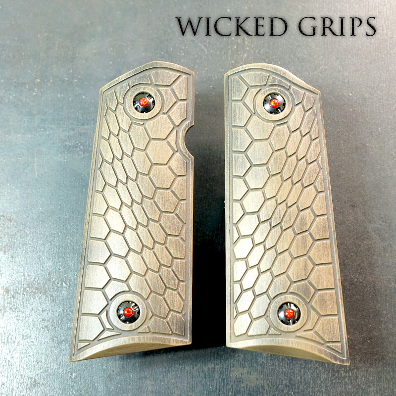 DAILY CARRY 1911 OFFICERS COMPACT PISTOL GRIPS FDE CERAKOTE HEXWAVE
