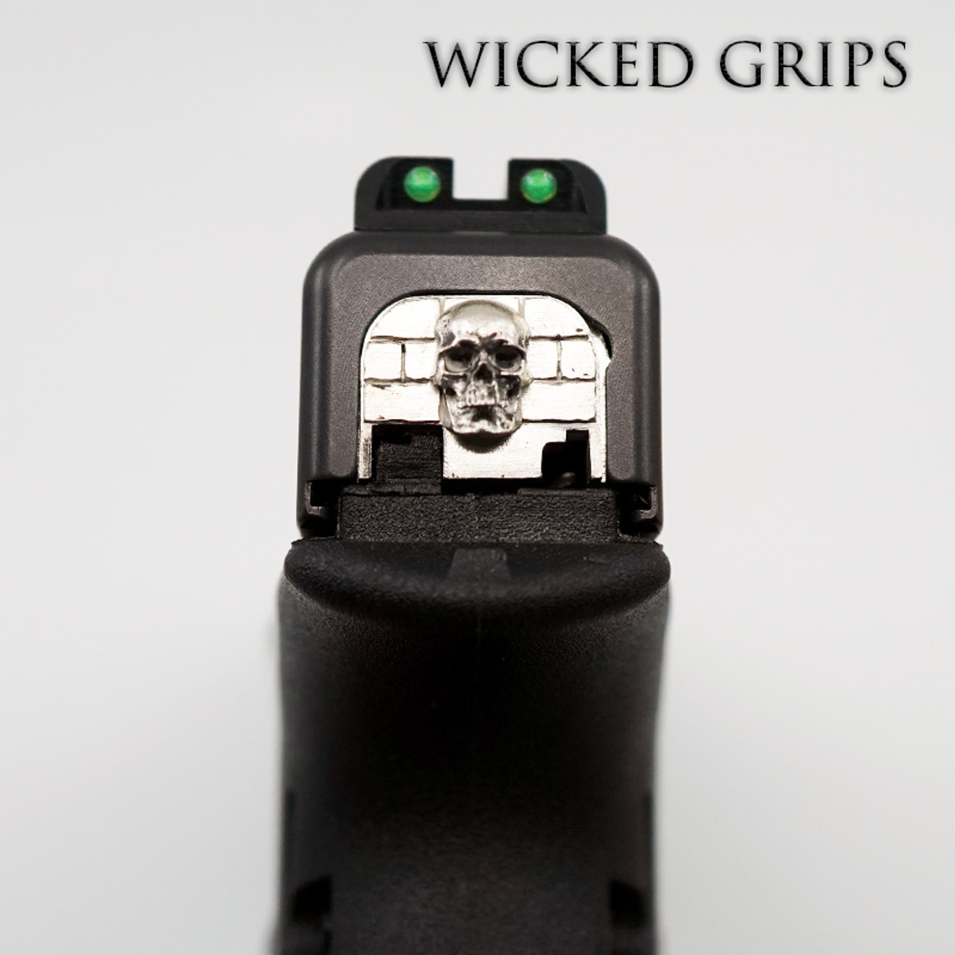 Custom Glock Slide Plate Pure Silver Skull Gen 5