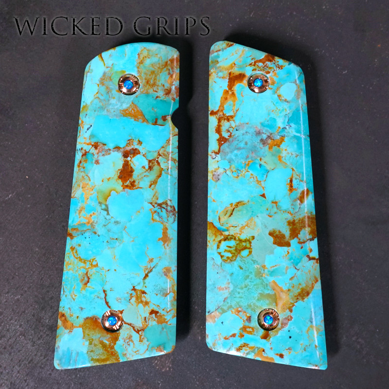 CUSTOM 1911 GRIPS TURQUOISE SET 12