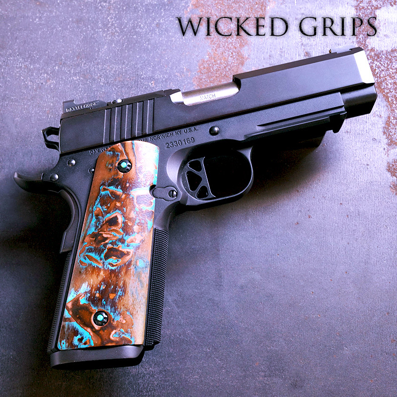 Gun Grips - Shipwreck Patina Copper - Wicked Grips LLC