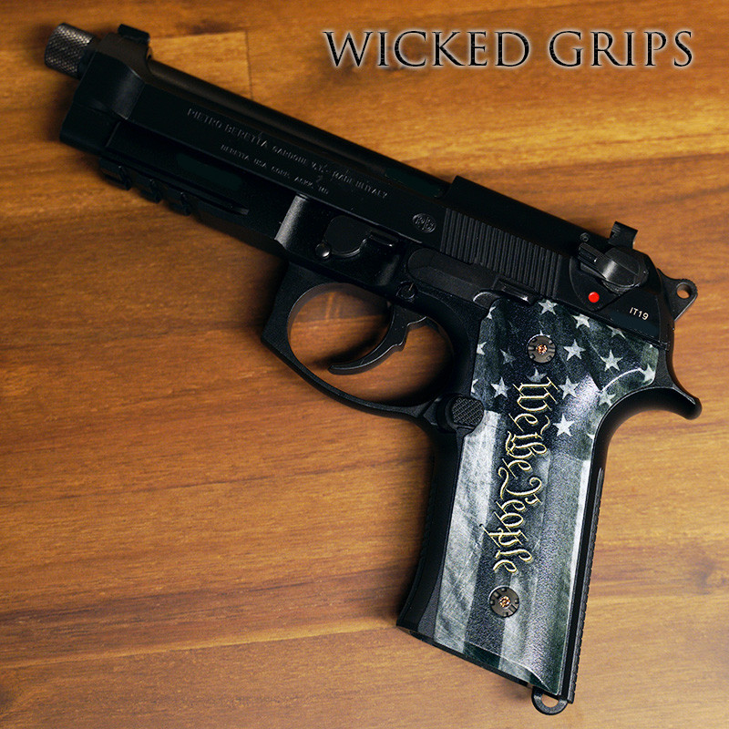 CUSTOM BERETTA 92X M9A3 GRIPS WE THE PEOPLE VER 5