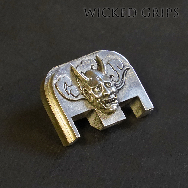 Custom Glock Slide Plate Pure Silver Hannya Gen 5