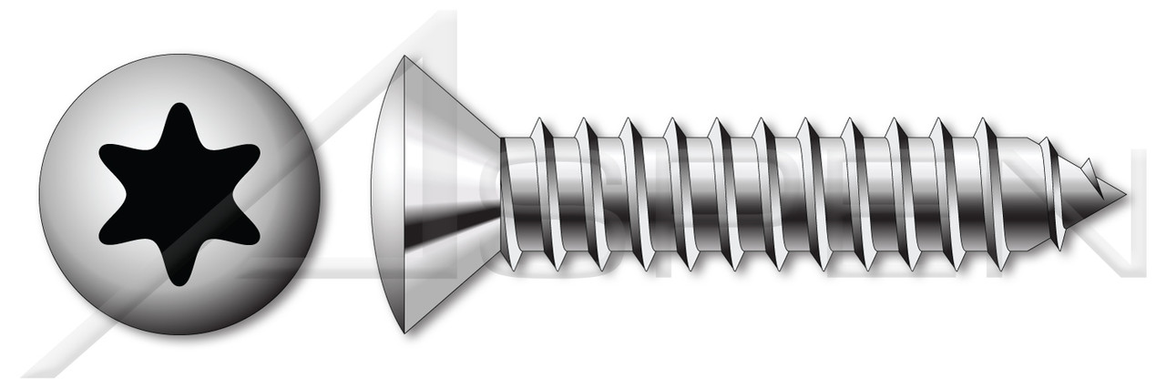 Self-Tapping Screws M6.3 X 25mm Oval Head Torx Drive Stainless Steel ...