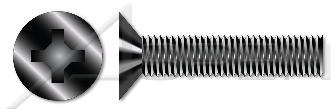 Machine Screws #4-40 X 1/8" Flat Phillips Black Oxide 100 Degree ...