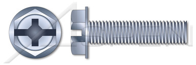 Machine Screws #6-32 X 1/4" Hex Phillips Slot Steel Zinc SAE J82 SC192