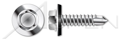 Self-Drilling Screws 1/4"-14 X 1-1/2" (#3 pt) Hex Head Sealing Washer ...