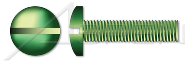 Machine Screws #6-32 X 1/4" Pan Head Slot Steel Green Zinc ASME B18.6.3 ...