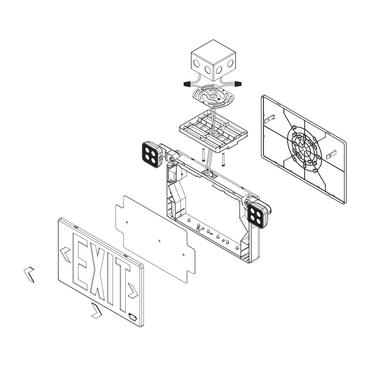 Keystone KT-EC-TP2-WH3RGW-SU - Red or Green - White Body - LED Exit ...