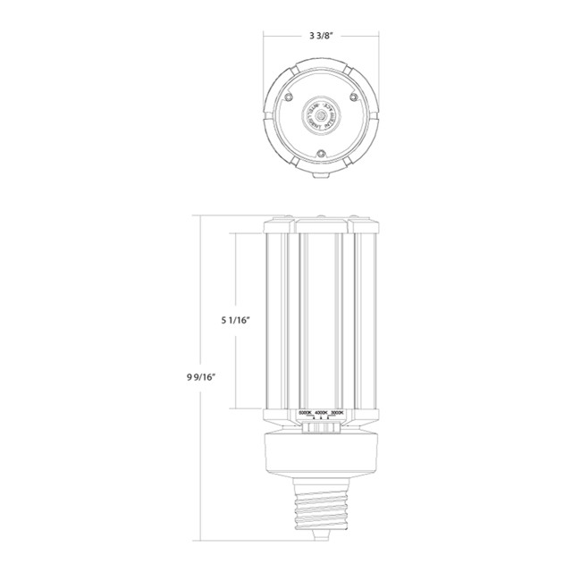 RAB HID-54-EX39-8CCT-BYP/5SP/480V - 54W 480V LED Corn Cob ...
