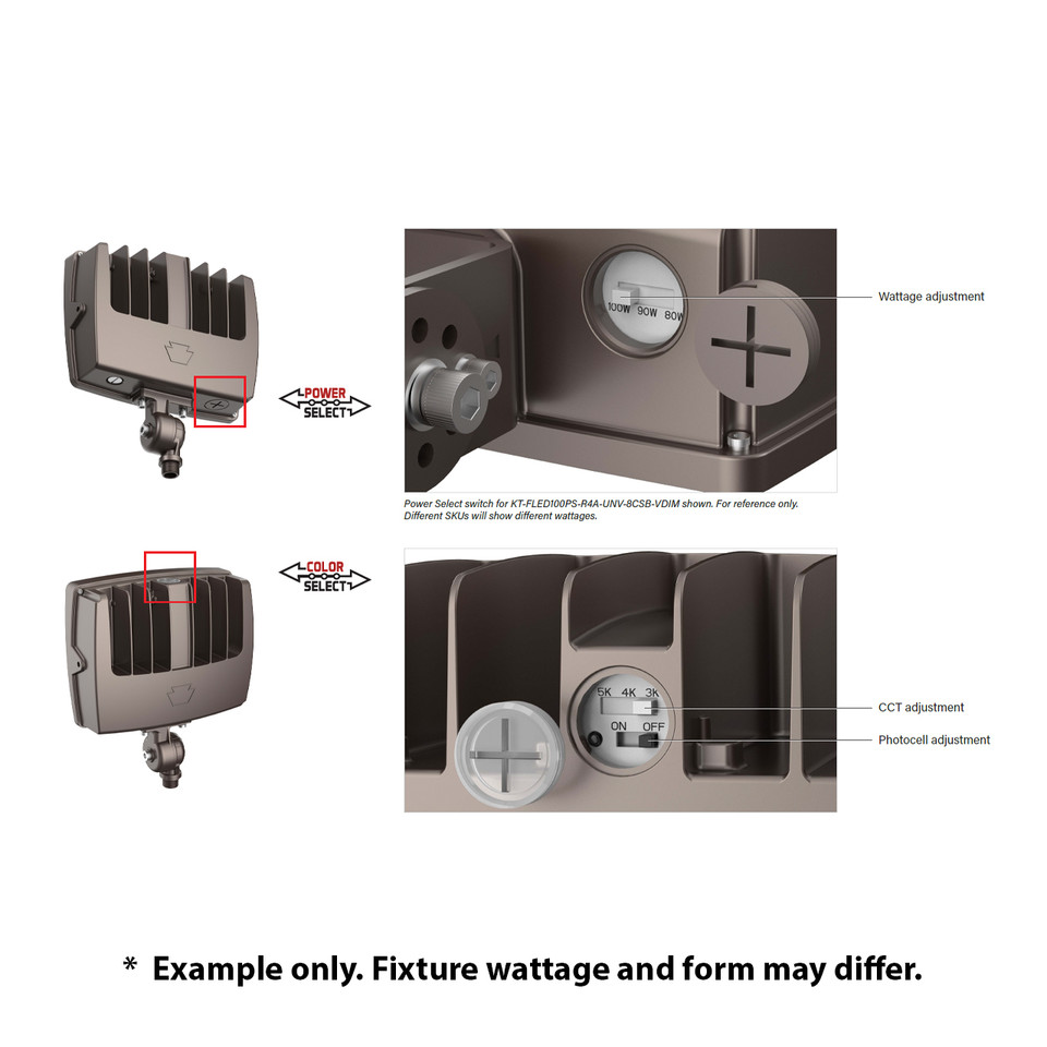 Keystone KT-FLED100PS-R4A-UNV-8CSB-VDIM - Dusk to Dawn LED Flood Light ...