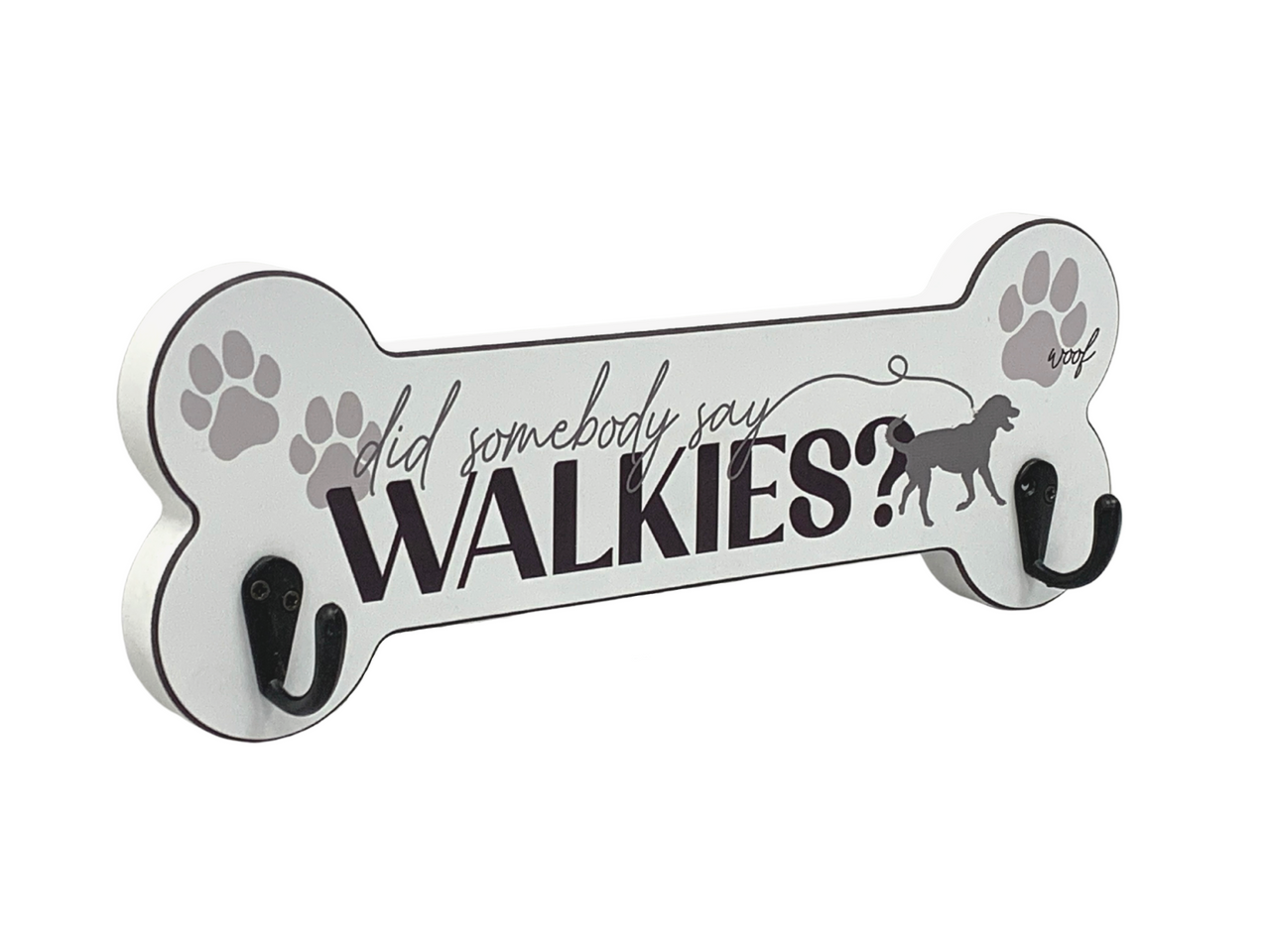 Wooden Dog Bone Lead Holder - Walkies - Dogs Gift