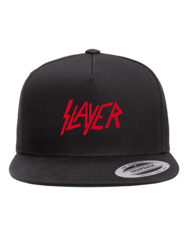 Slayer Thrash Metal Heat Pressed Flat Bill Hat - Adult Black Twill Snap ...